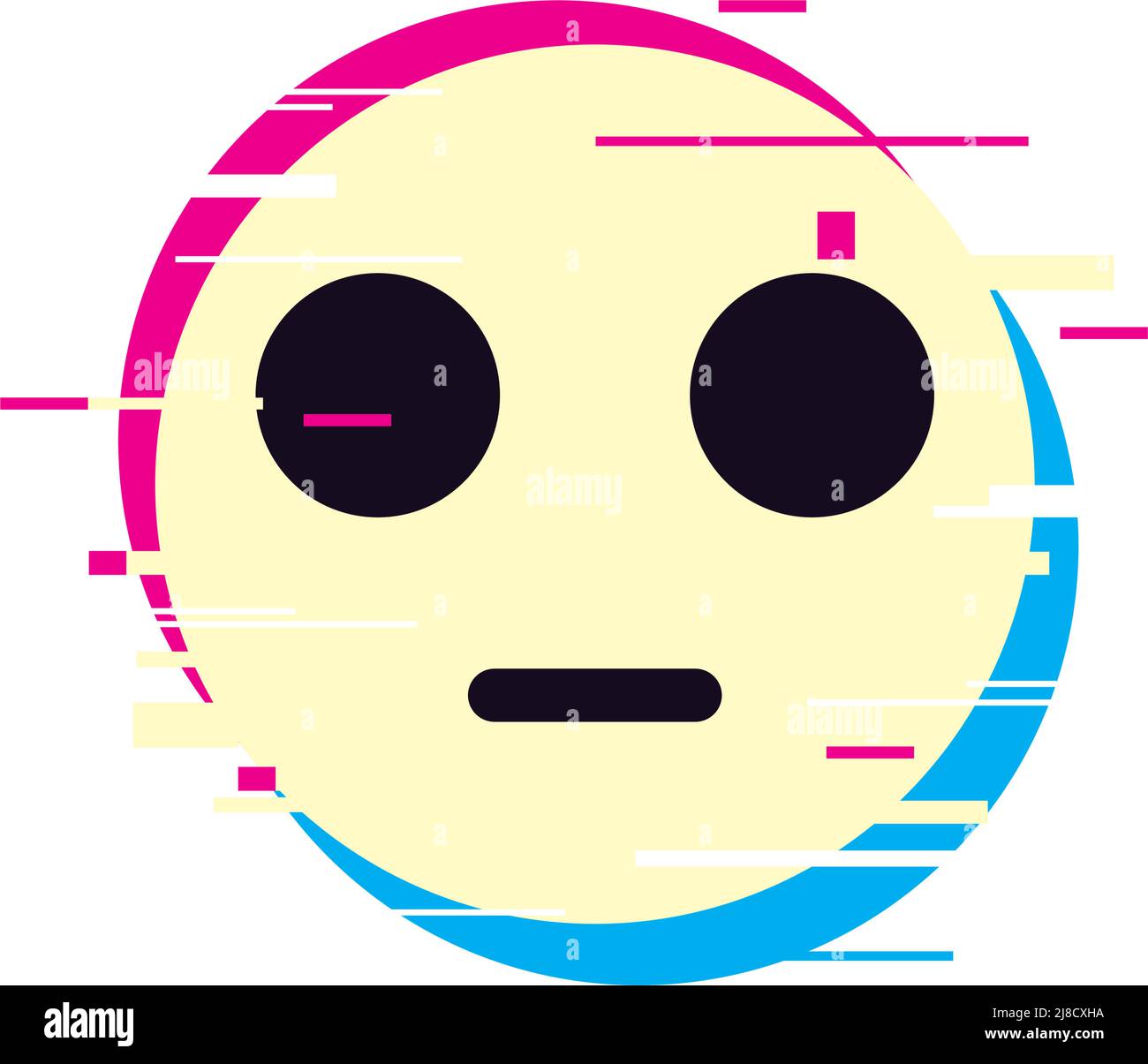 disappointment emoji with glitch effect Stock Vector Image & Art - Alamy
