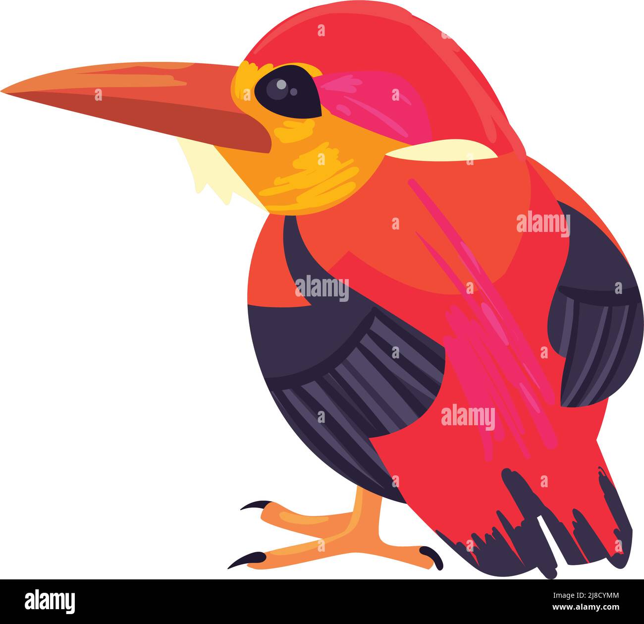 flat beautiful red jackdaw Stock Vector Image & Art - Alamy