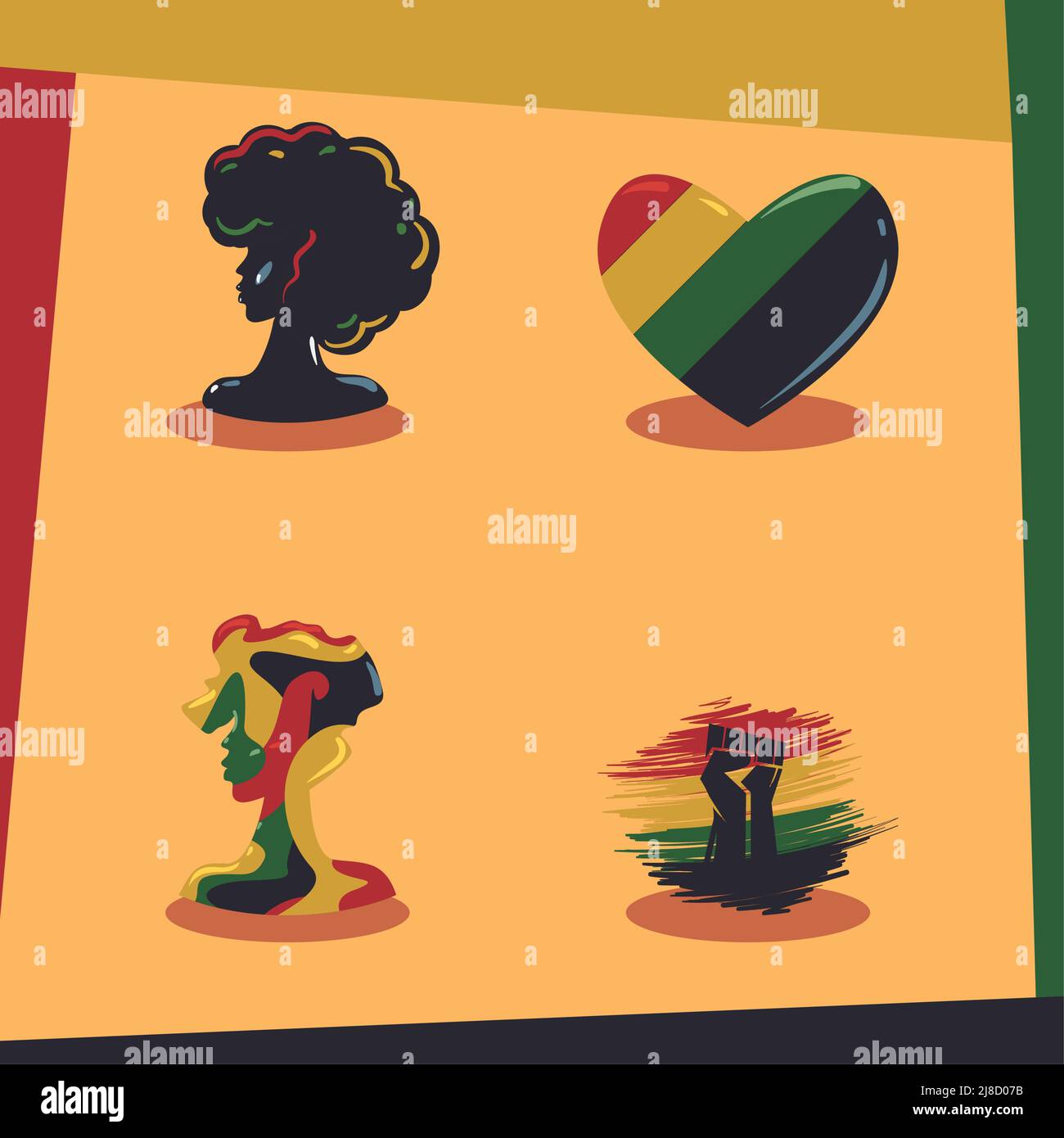 four juneteenth icons Stock Vector Image & Art - Alamy