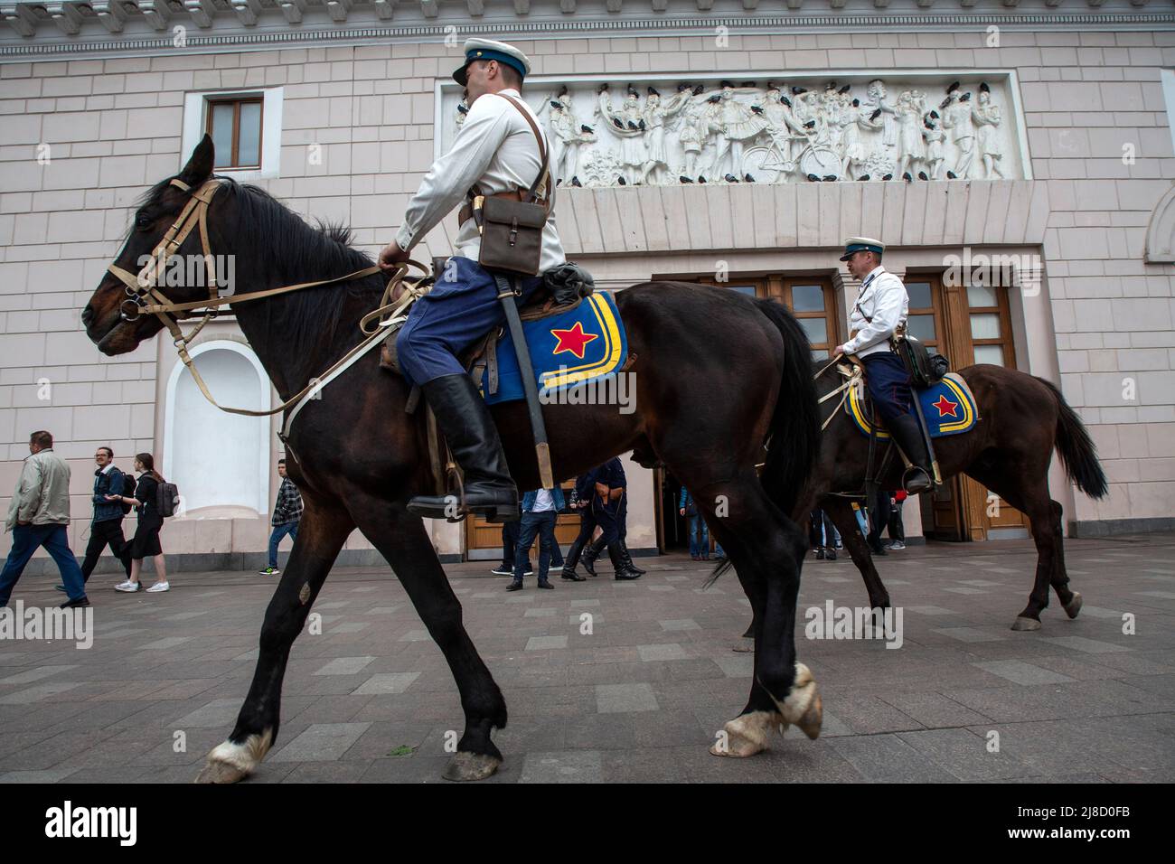 Moscow, Russia. 15th May, 2022. Men in police uniforms from the 1930s ...