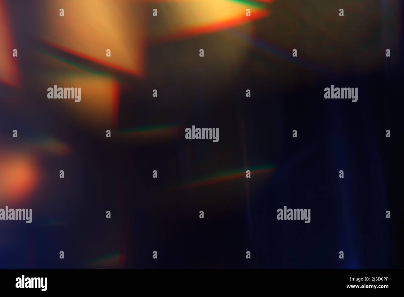 Colorful light leak on black background, abstract design with optical ...