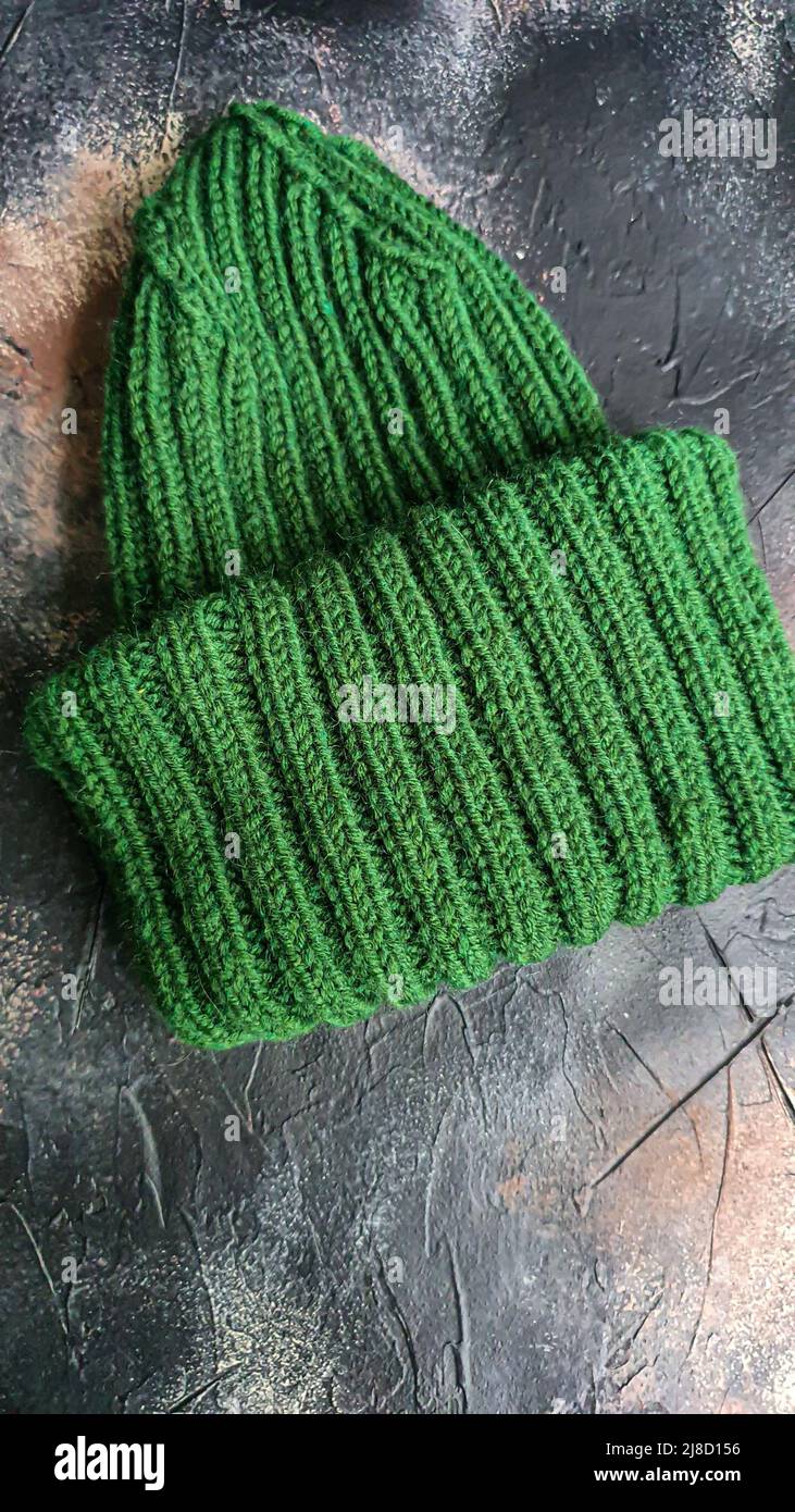Handmade balaclava with Ukrainian symbols. Knitted from gray and green ...