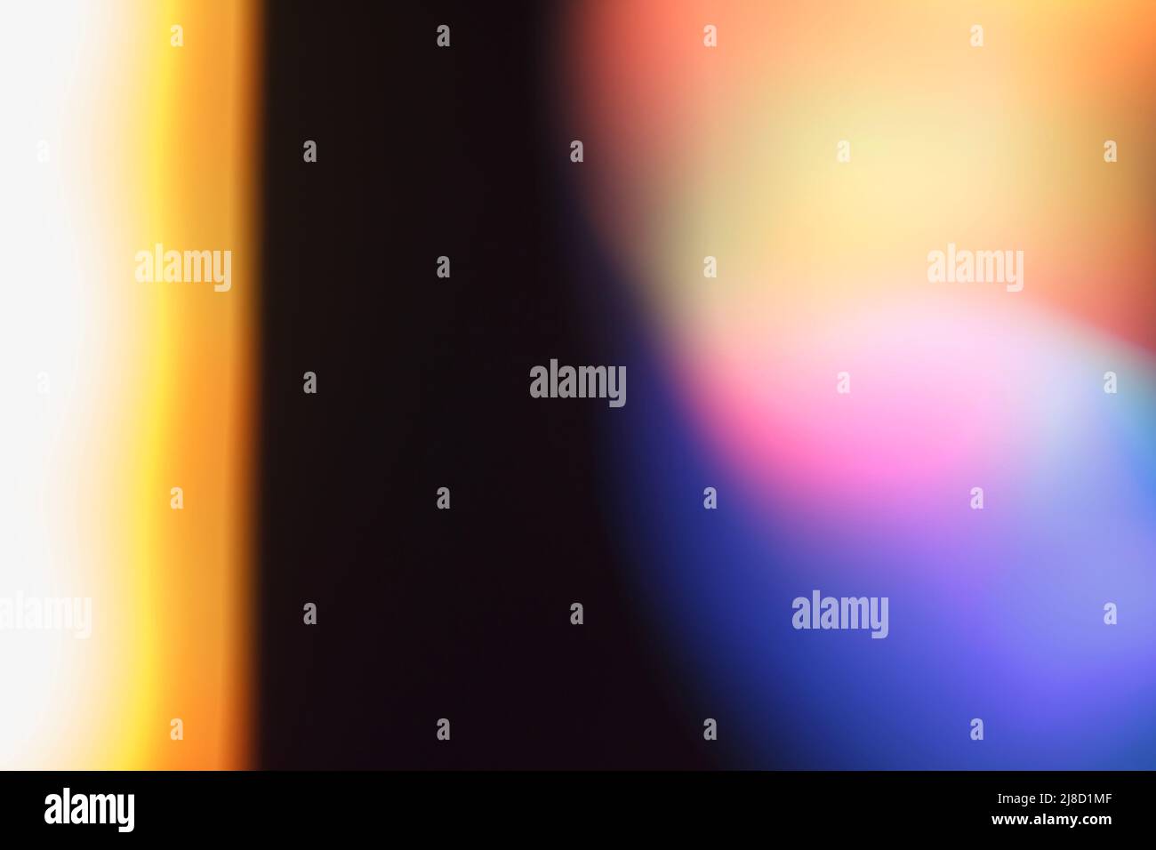 Colorful light leak on black background, abstract design with optical ...