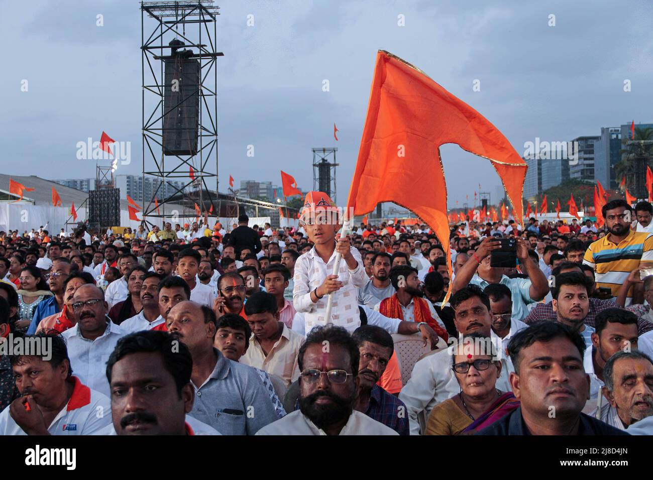 Supporters of Shiv Sena are seen during the rally. The rally marked the ...