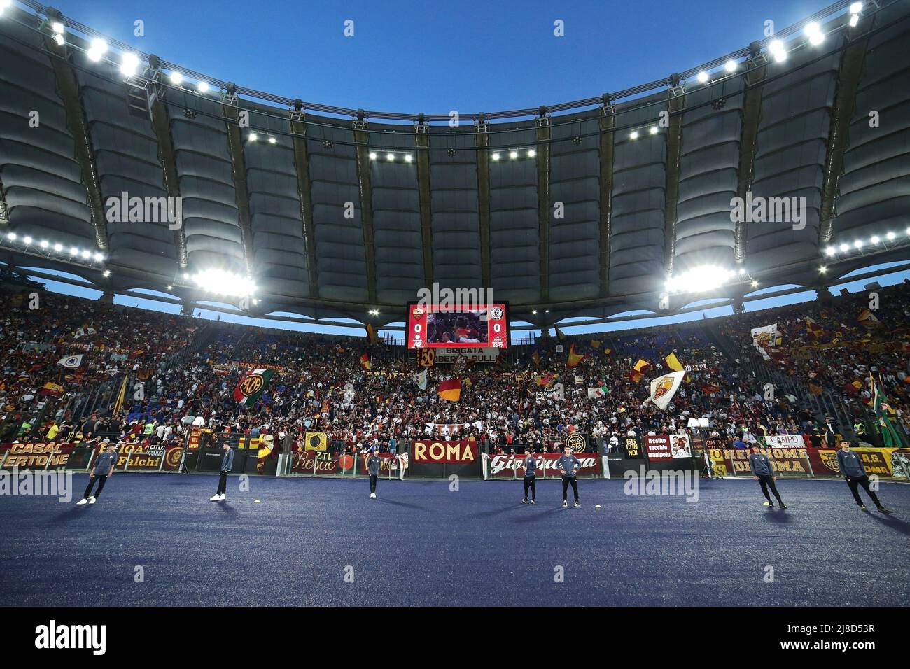 Roma supporters during the Italian championship Serie A football match ...