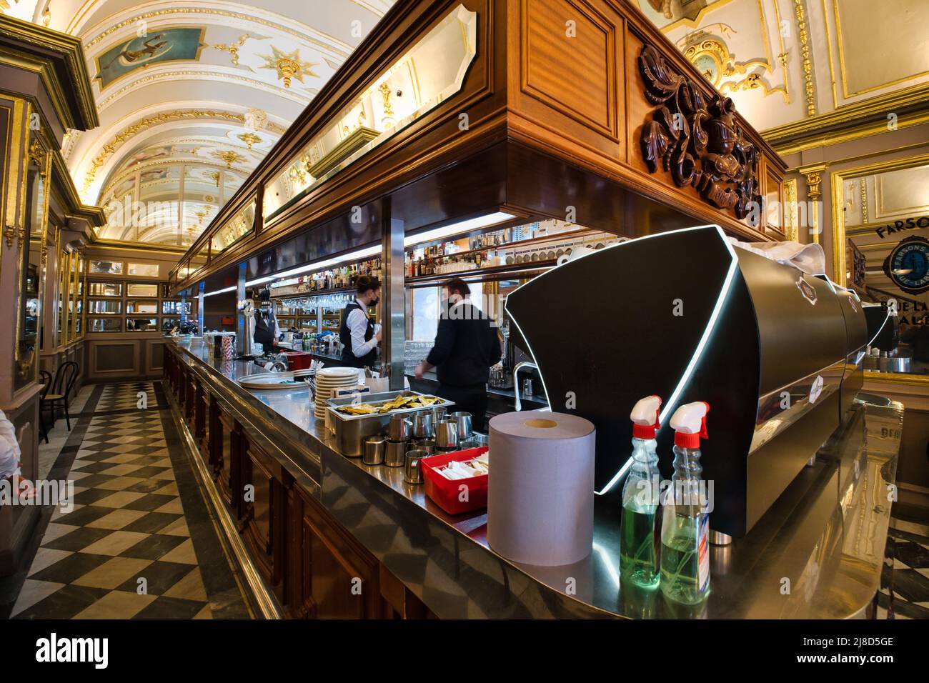Interior view of the historic Caffé Cordina in La Valletta Stock Photo ...