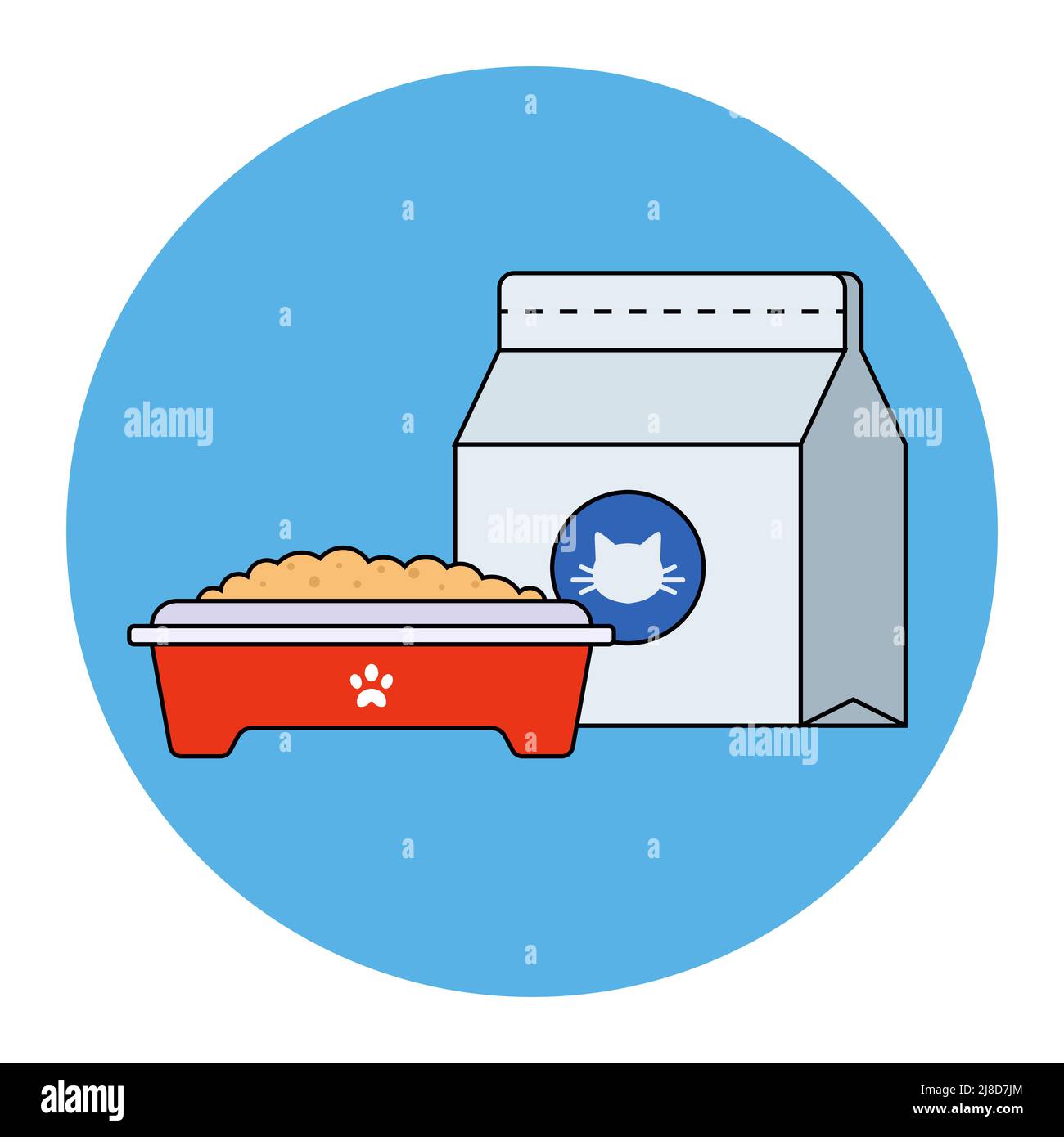 a bag of litter for cat litter. flat vector illustration Stock Vector ...