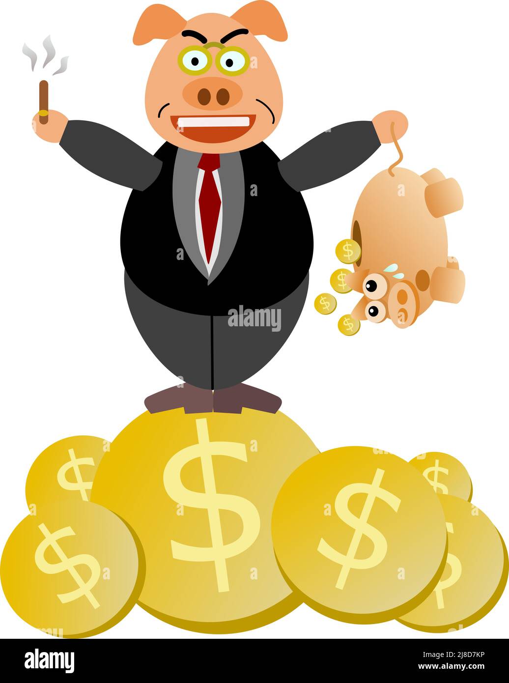 Cartoon Greedy Bosses And Jobs