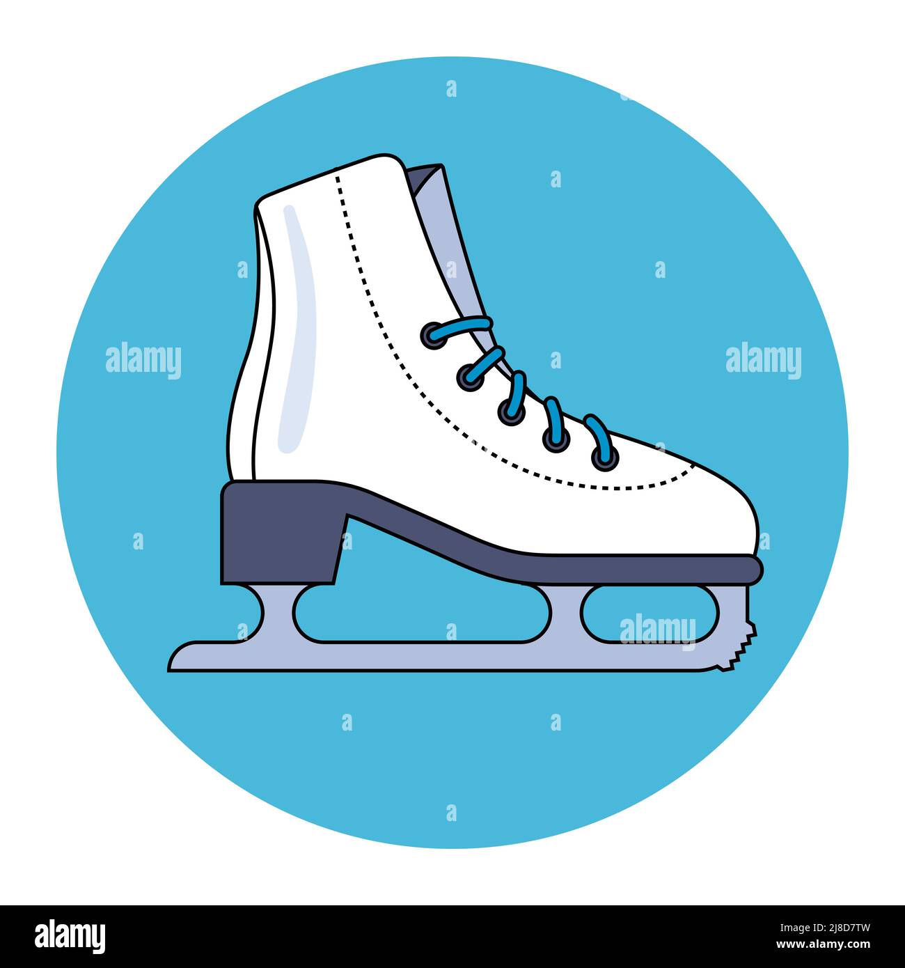 ice skating at night. flat vector illustration Stock Vector Image & Art ...