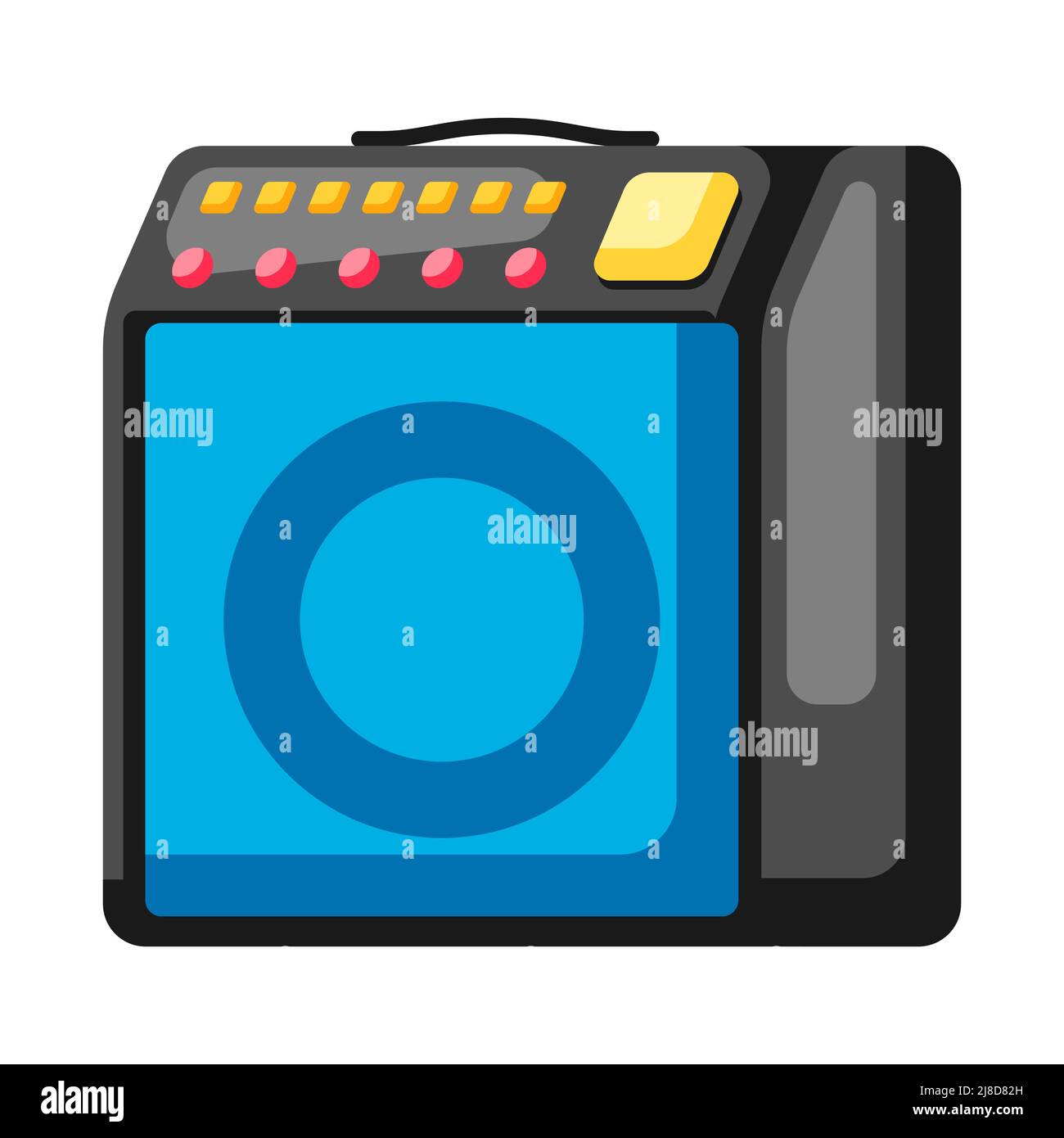 Illustration of musical electric amplifier. Music party or festival ...
