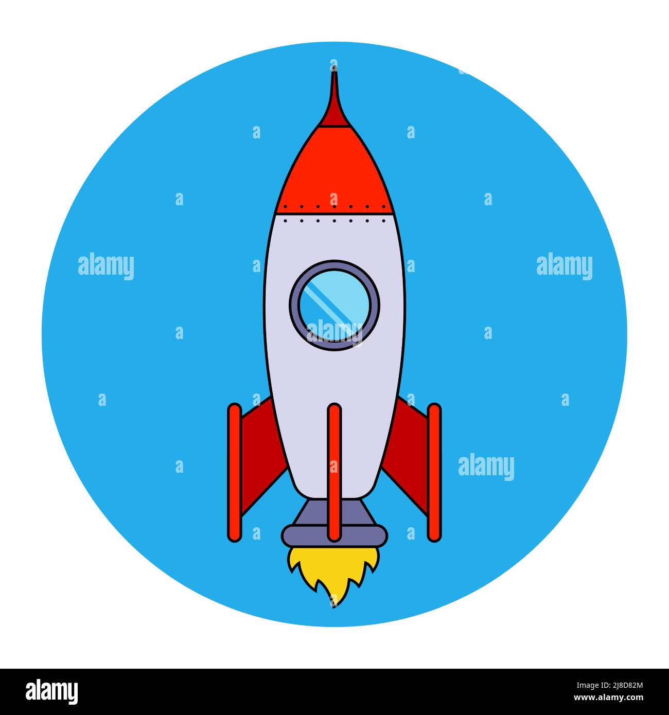 interplanetary rocket icon. flying aircraft. flat vector illustration ...