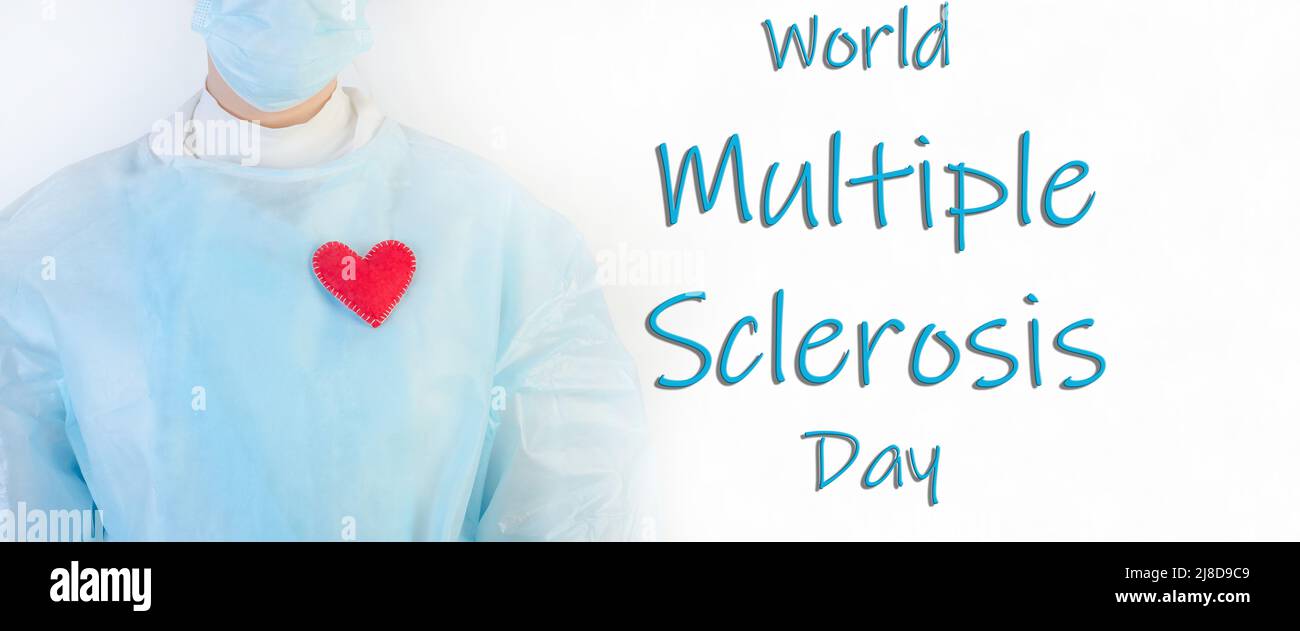 The inscription World Multiple Sclerosis Day on a white background with ...