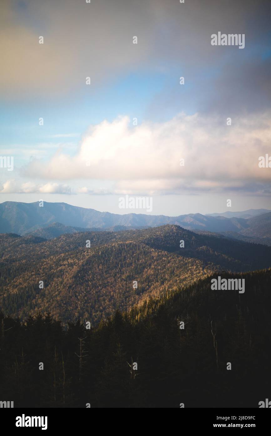 A ridge in the Great Smoky Mountains National Park as seen from ...