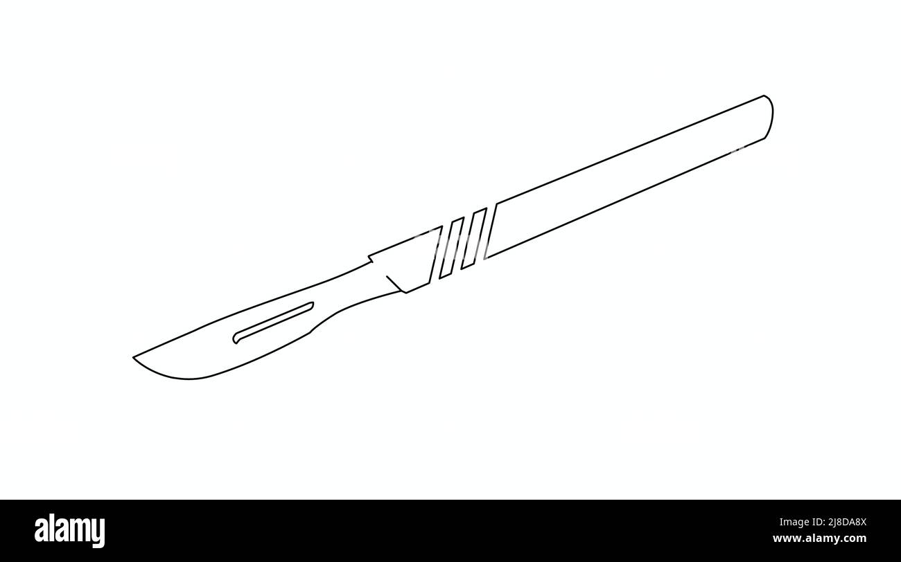 Vector Isolated Illustration of a Scalpel Icon or Sign, Black Flat Icon ...