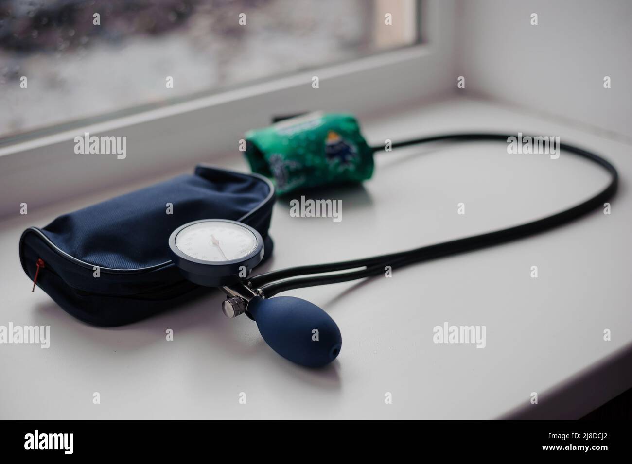 Tonometer on a white background. Diagnostic device for determining ...