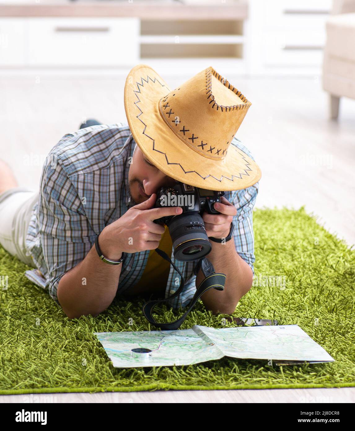 The man planning his travel with map Stock Photo - Alamy