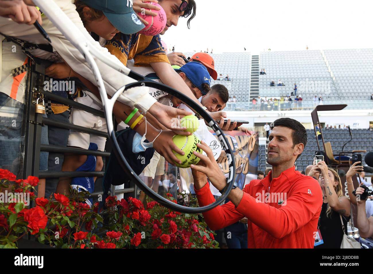 Rome, Italy , May 15th , 2022 Pictured left to right, Novak Djokovic ...