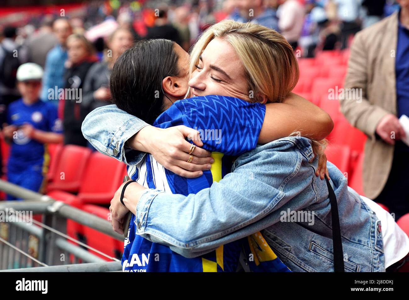 Chelsea's Sam Kerr (left) hugs girlfriend Gotham FC's Kristie Mewis ...