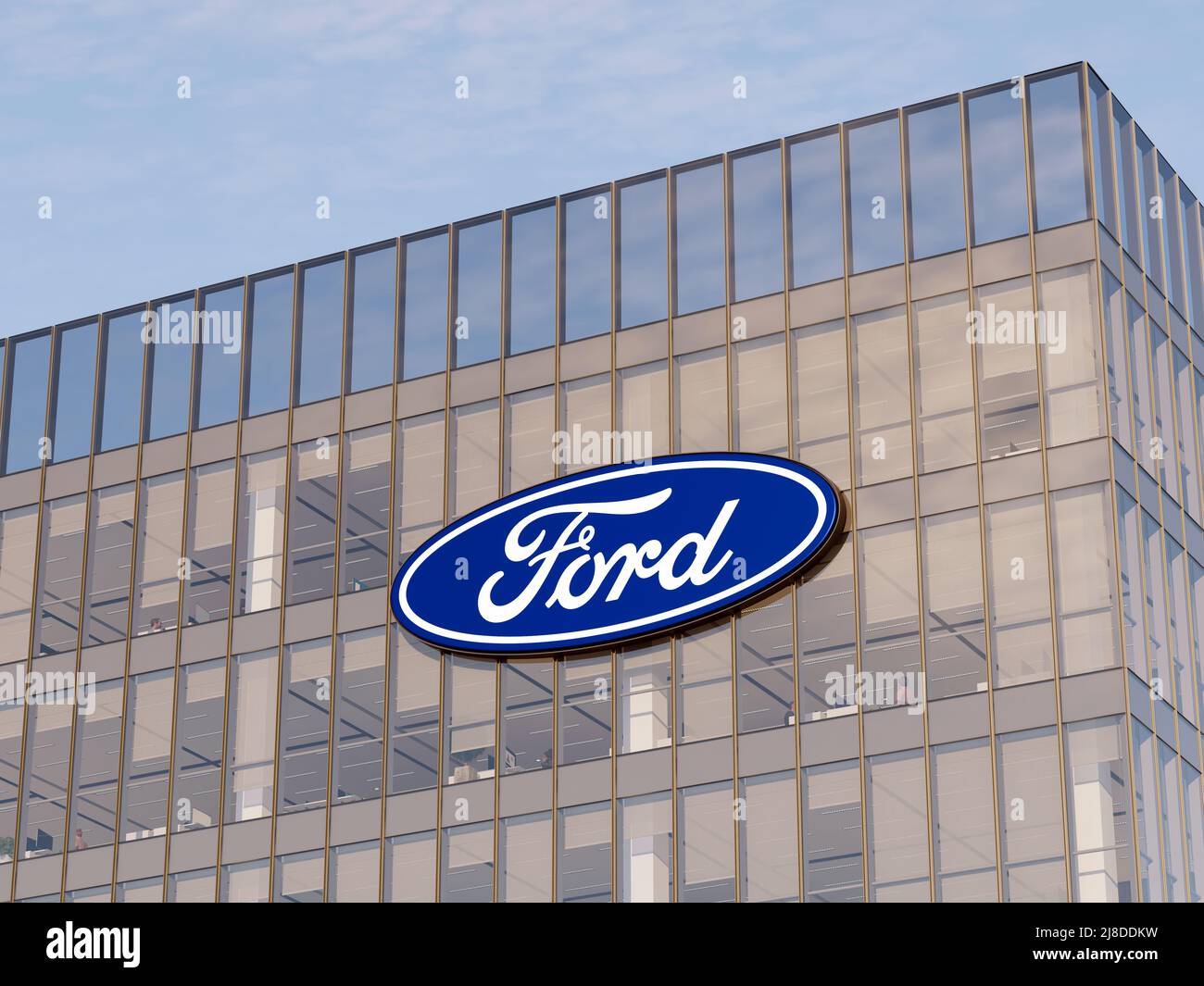 Dearborn, Michigan, USA. May 2, 2022. Editorial Use Only, 3D CGI. Ford ...