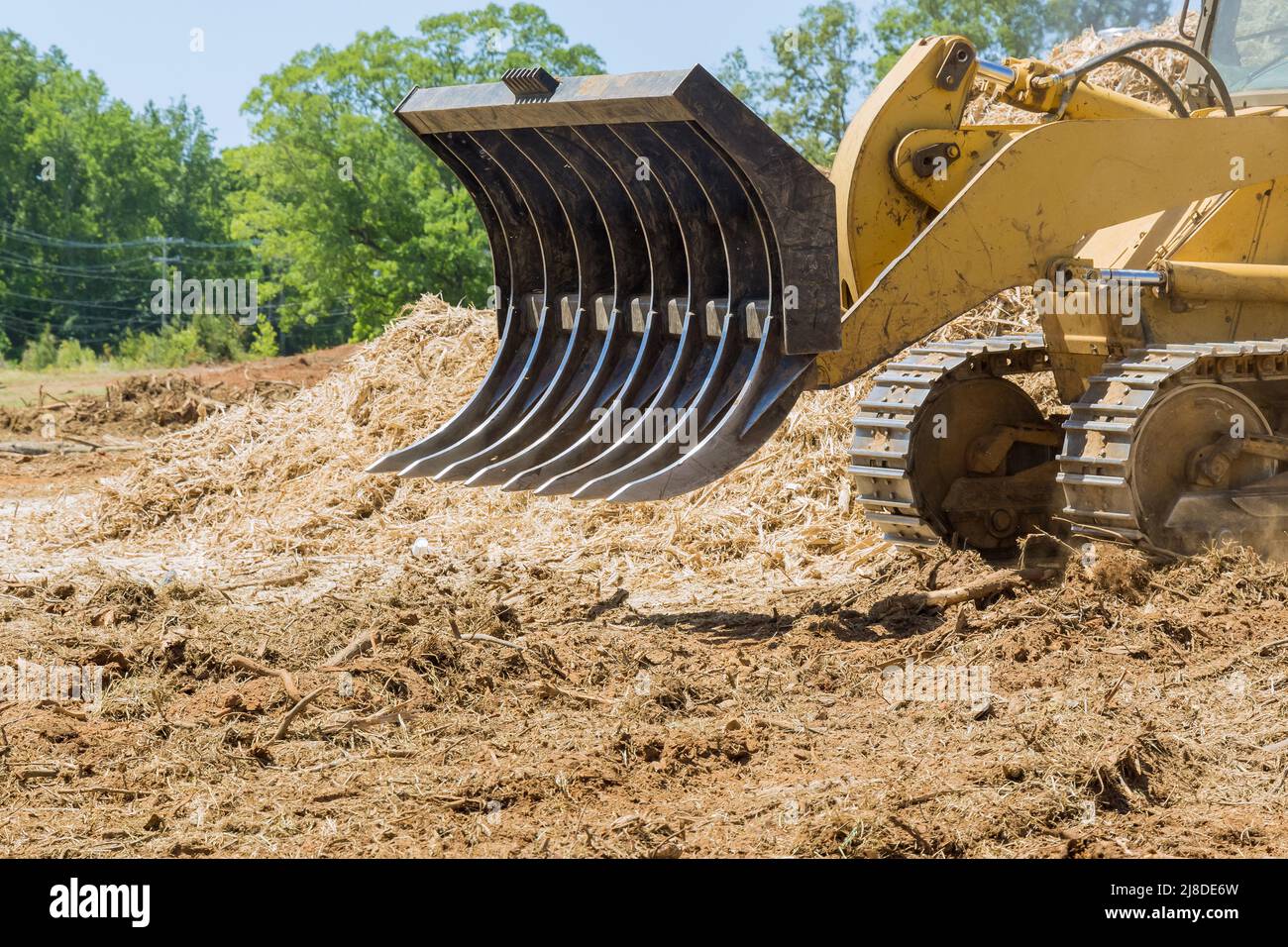 Wood chip production processing facility in the mountains in ...