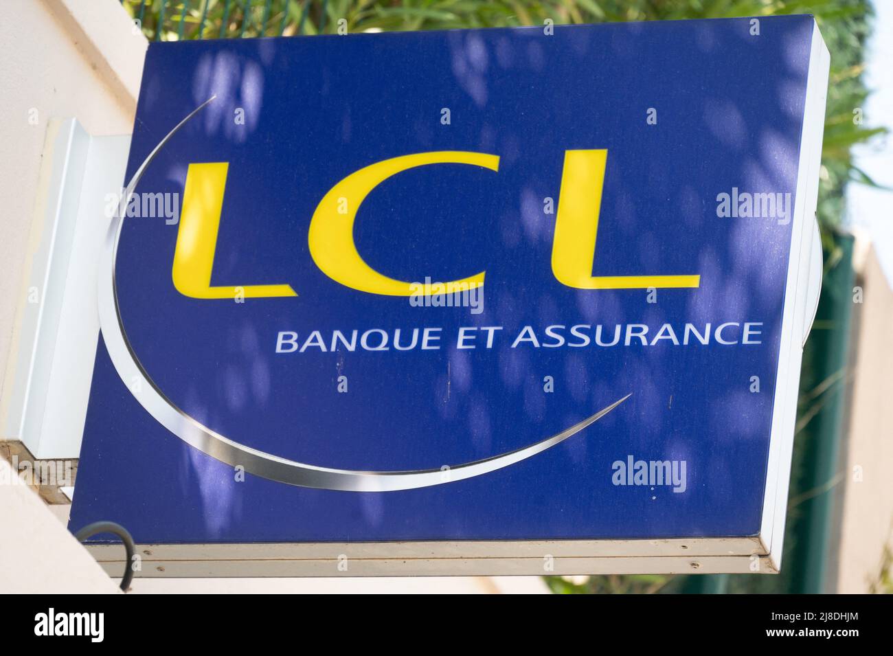 A shop sign of LCL, on May 15, 2022 in Cannes, France. Photo by David ...