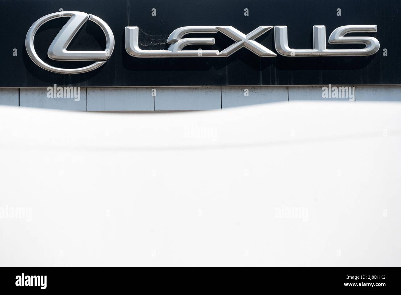 A shop sign of LEXUS, on May 15, 2022 in Cannes, France. Photo by David ...
