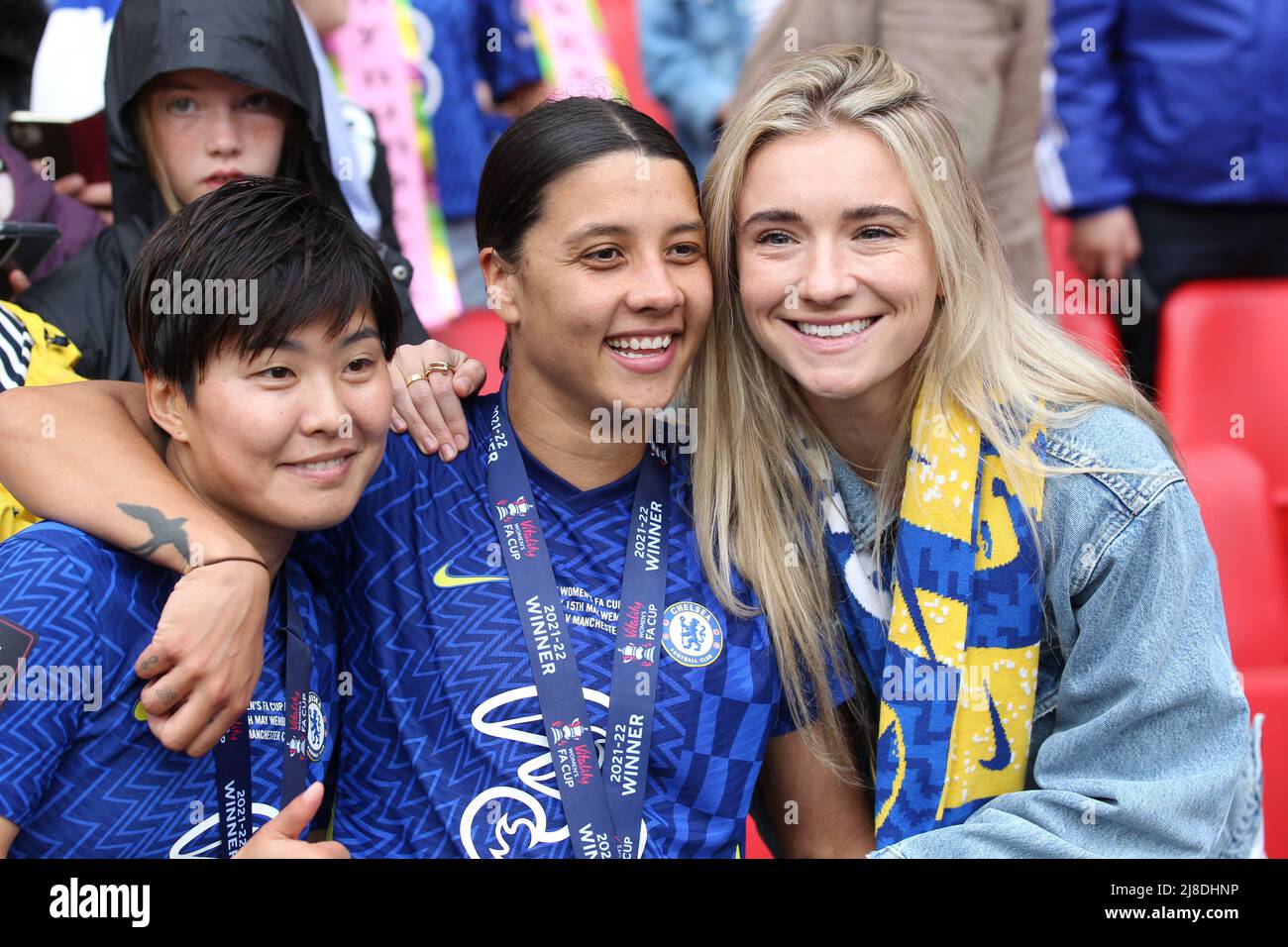 London, UK. 15th May, 2022. Sam Kerr of Chelsea Women celebrates the ...