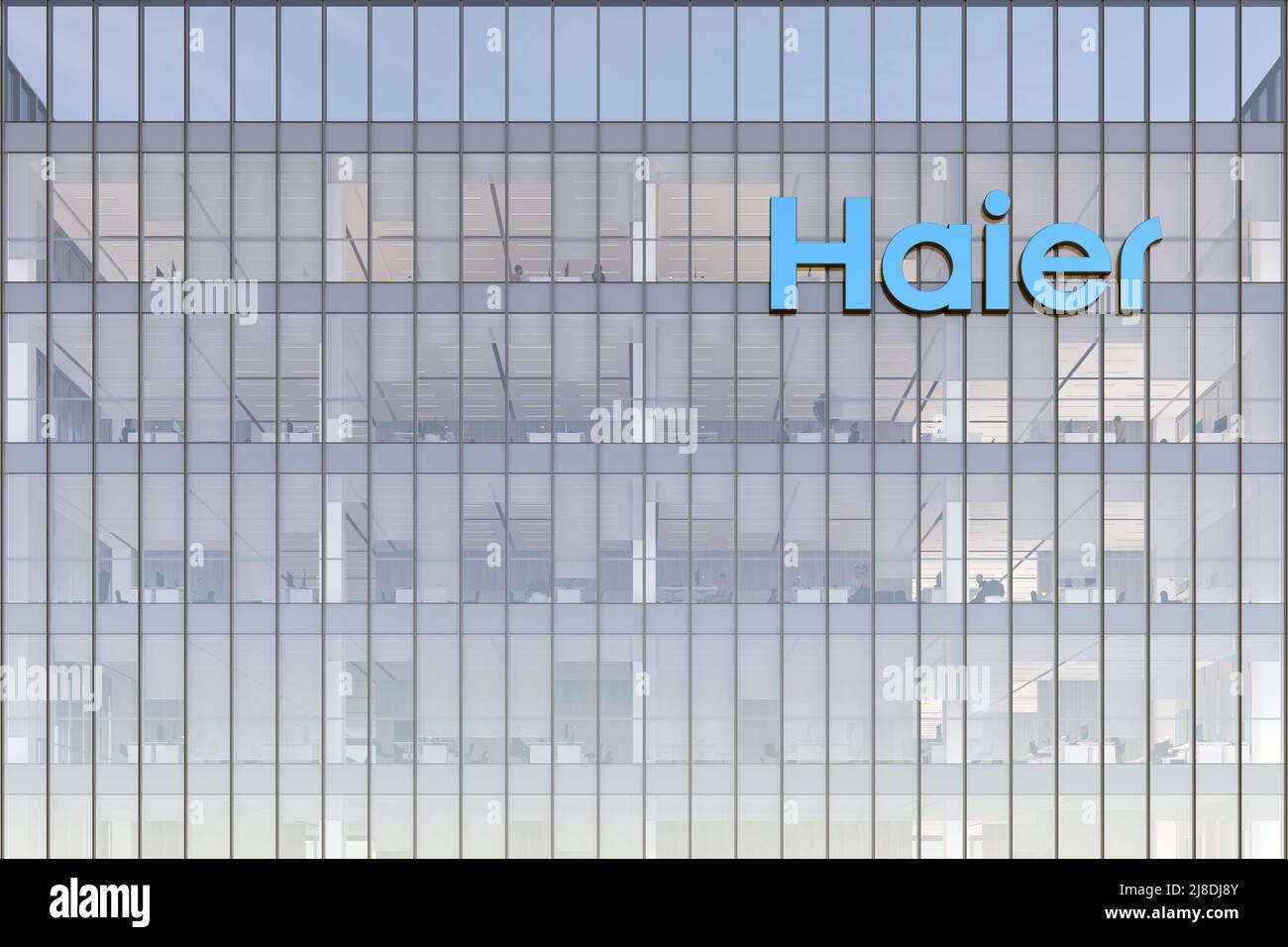Qingdao, China. May 2, 2022. Editorial Use Only, 3D CGI. Haier Signage ...