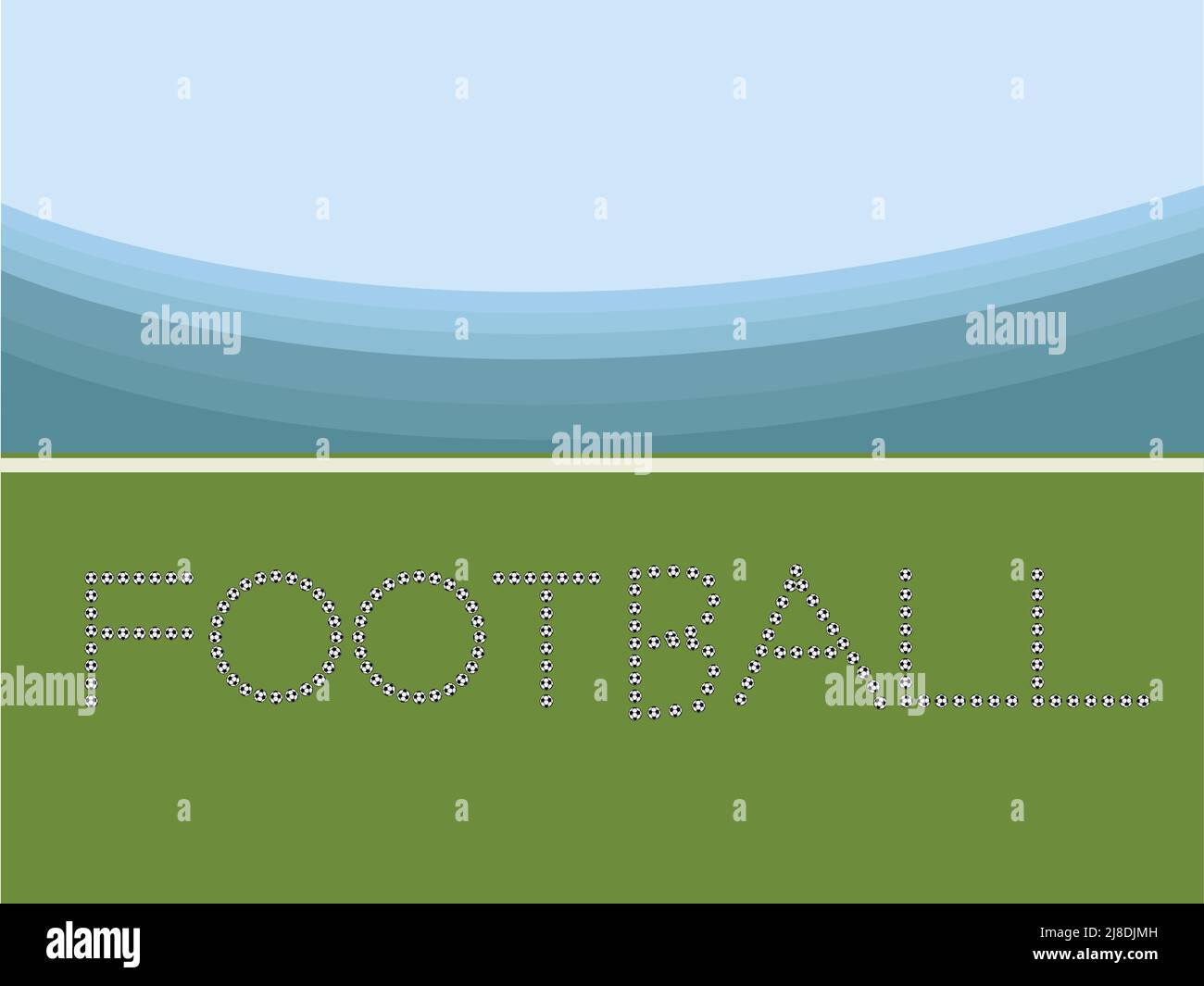 soccer football field, sports filed and football text arranged ball ...