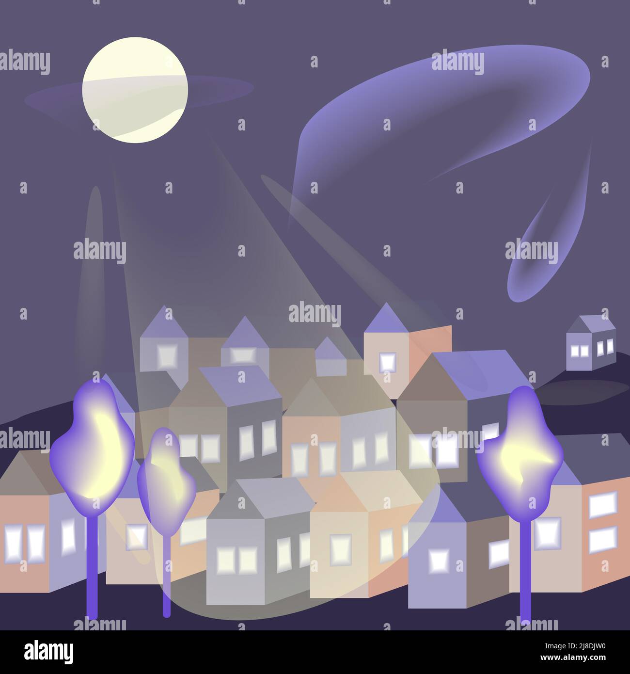 House light window night Stock Vector Images - Alamy