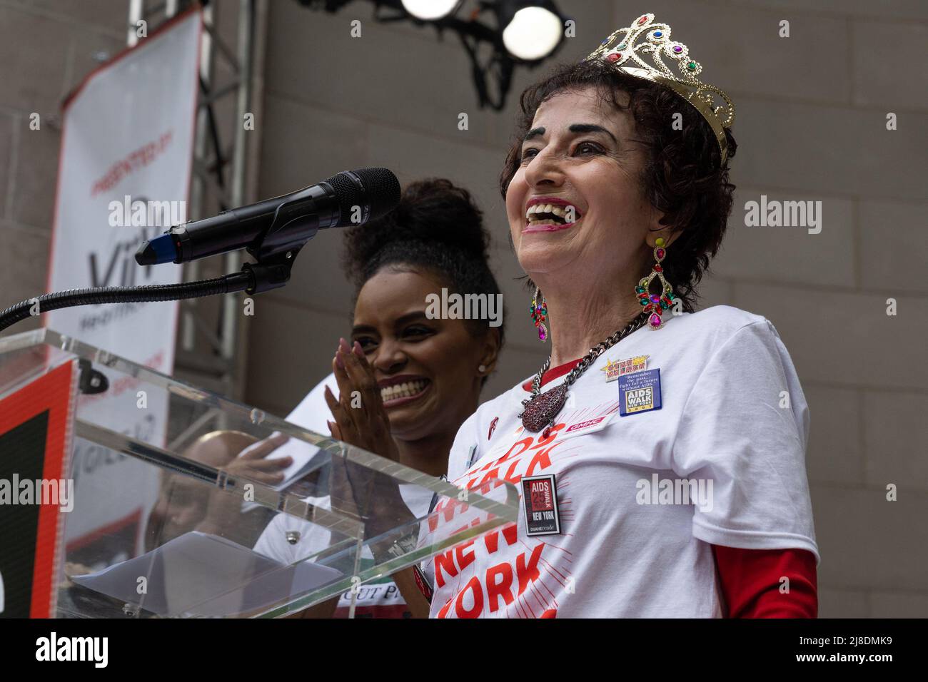 New York, USA. 15th May, 2022. Francine Goldstein speaks at the opening ...