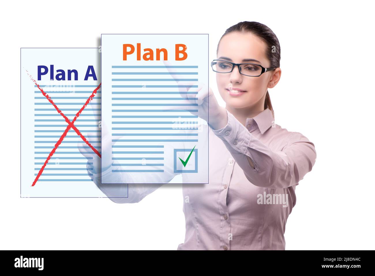 Concept of choosing between Plan A or the Plan B Stock Photo - Alamy