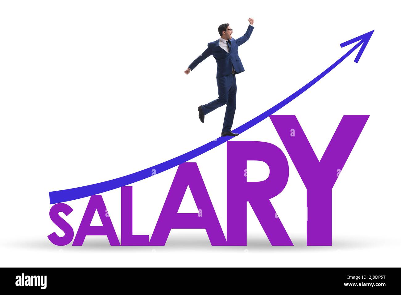Salary increase concept with the businessman Stock Photo - Alamy
