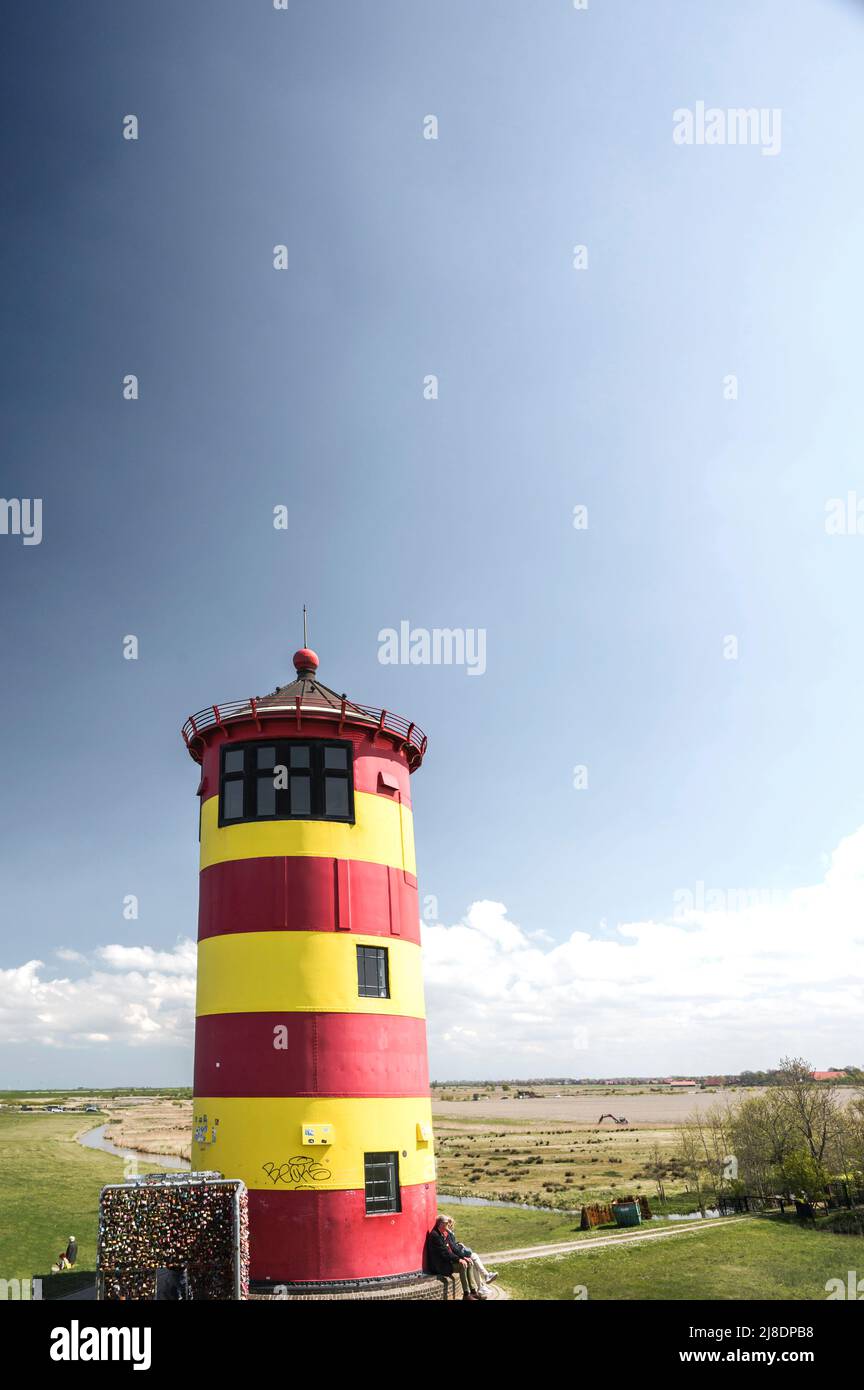 Lighthouse pilsum germany lower krummhoern pilsum hi-res stock ...
