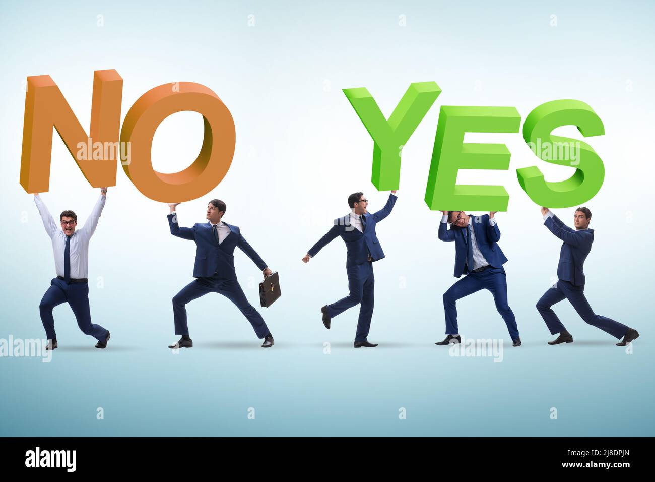 Businessmen in the YES NO concept Stock Photo - Alamy