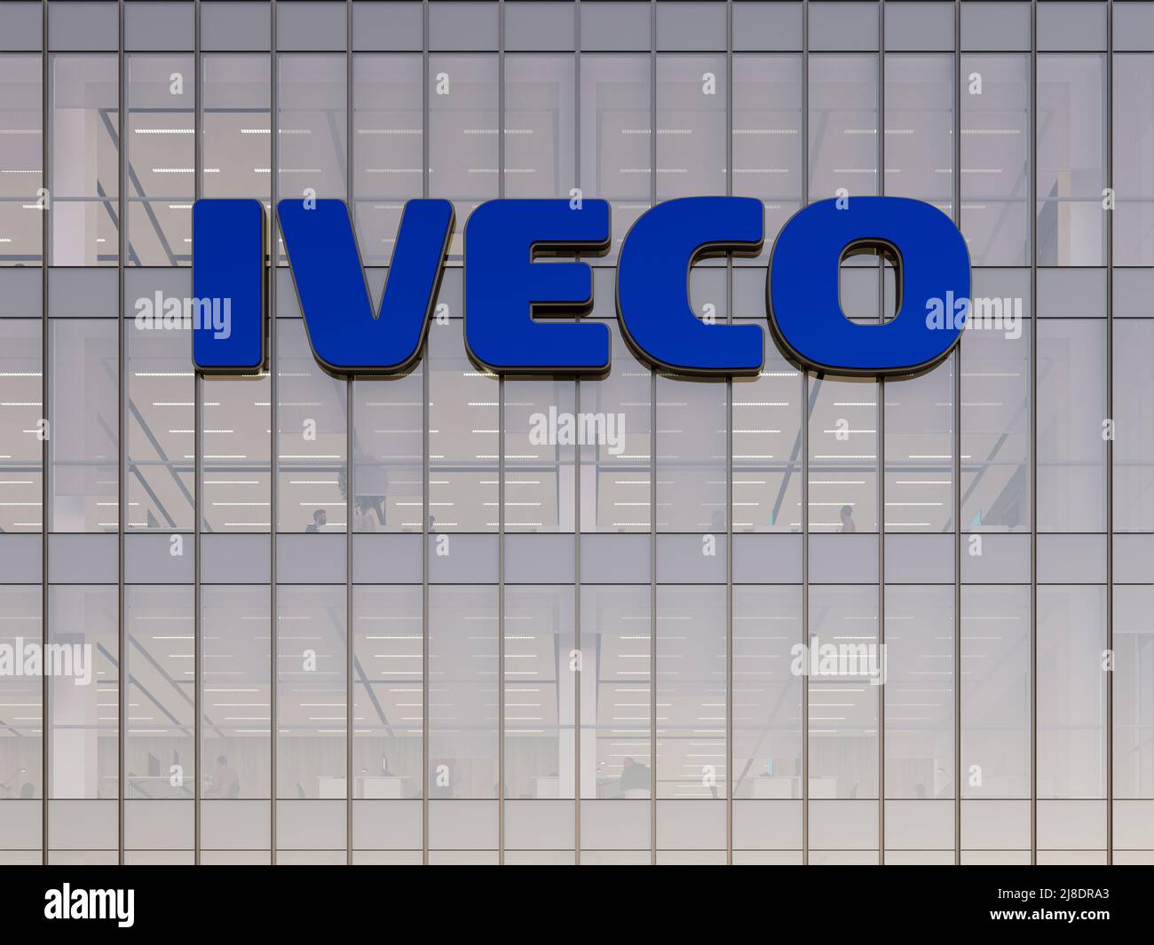 Turin, Italy. May 2, 2022. Editorial Use Only, 3D CGI. Iveco Signage ...