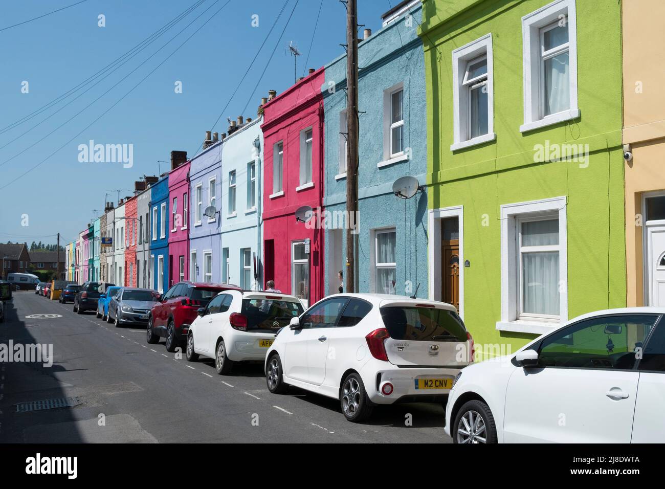 St Marks St the Rainbow St in Gloucester UK Stock Photo - Alamy