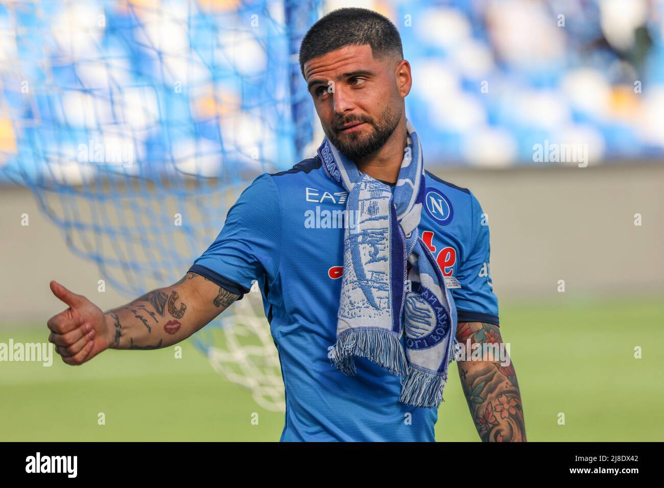 Naples, Campania, Italy. 15th May, 2022. The footballer Lorenzo Insigne ...