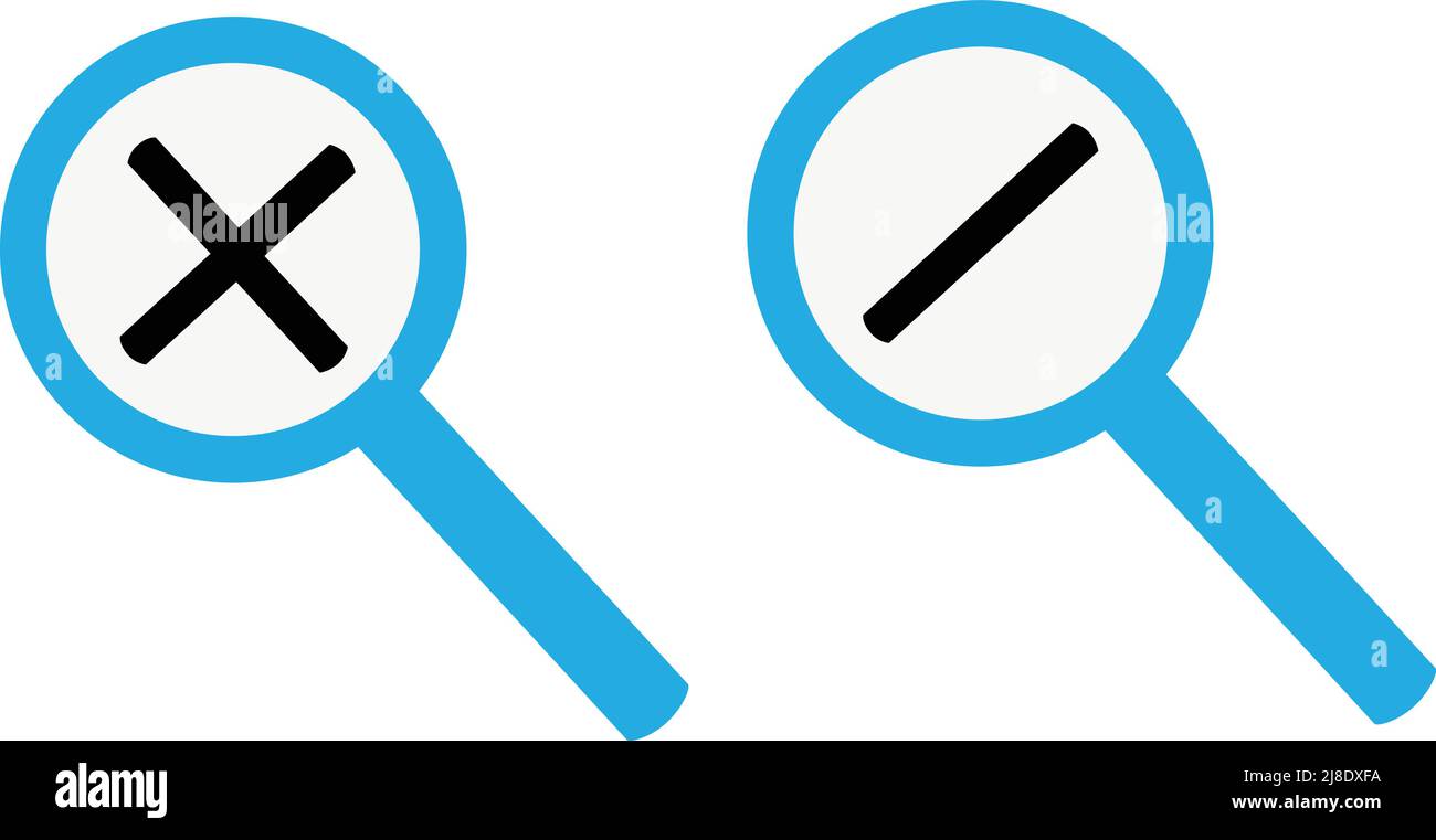 Magnifying glass simple icon blue color. set. Vector Stock Vector Image ...