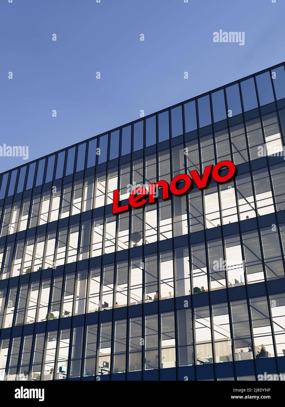 Quarry Bay, Hong Kong. May 2, 2022. Editorial Use Only, 3D CGI. Lenovo ...