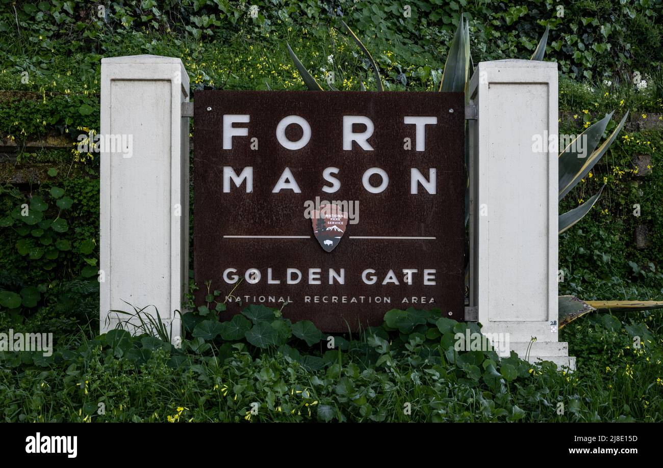 San Francisco, United States: February 16, 2022: Fort Mason Sign at ...