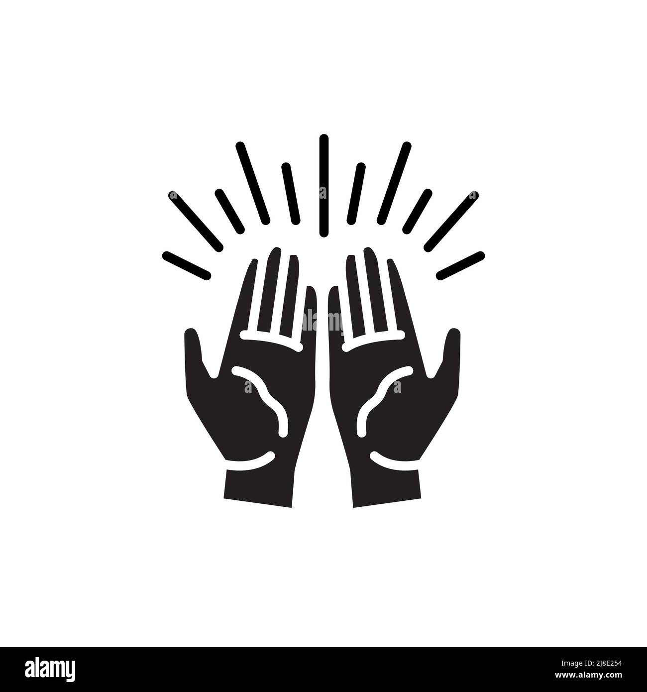 Gesture hands faith in god line color icon. Isolated vector element ...