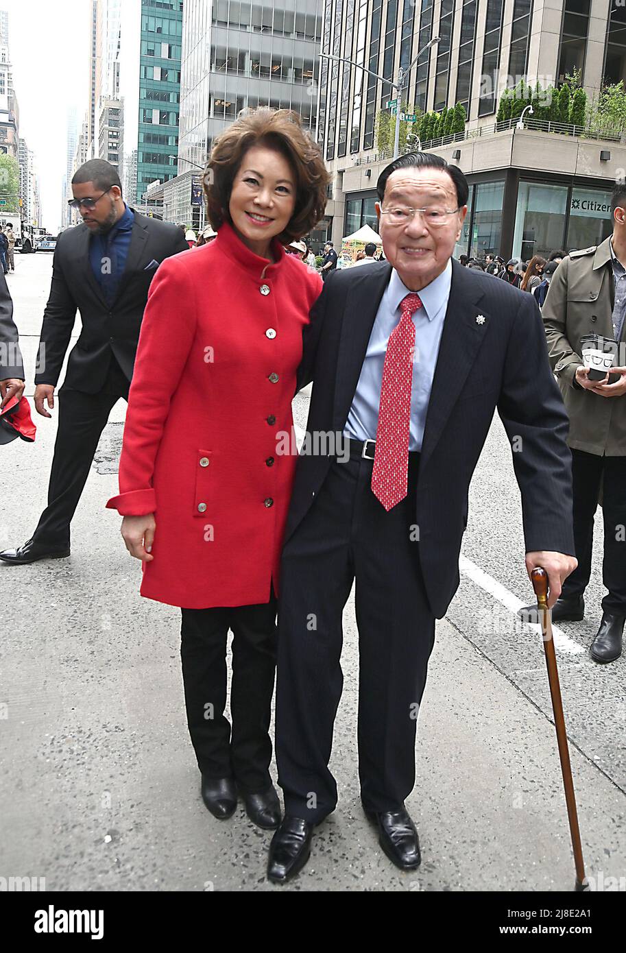 Grand Marshalls Elaine Chao & her dad James SC Chao attend the 1st ...