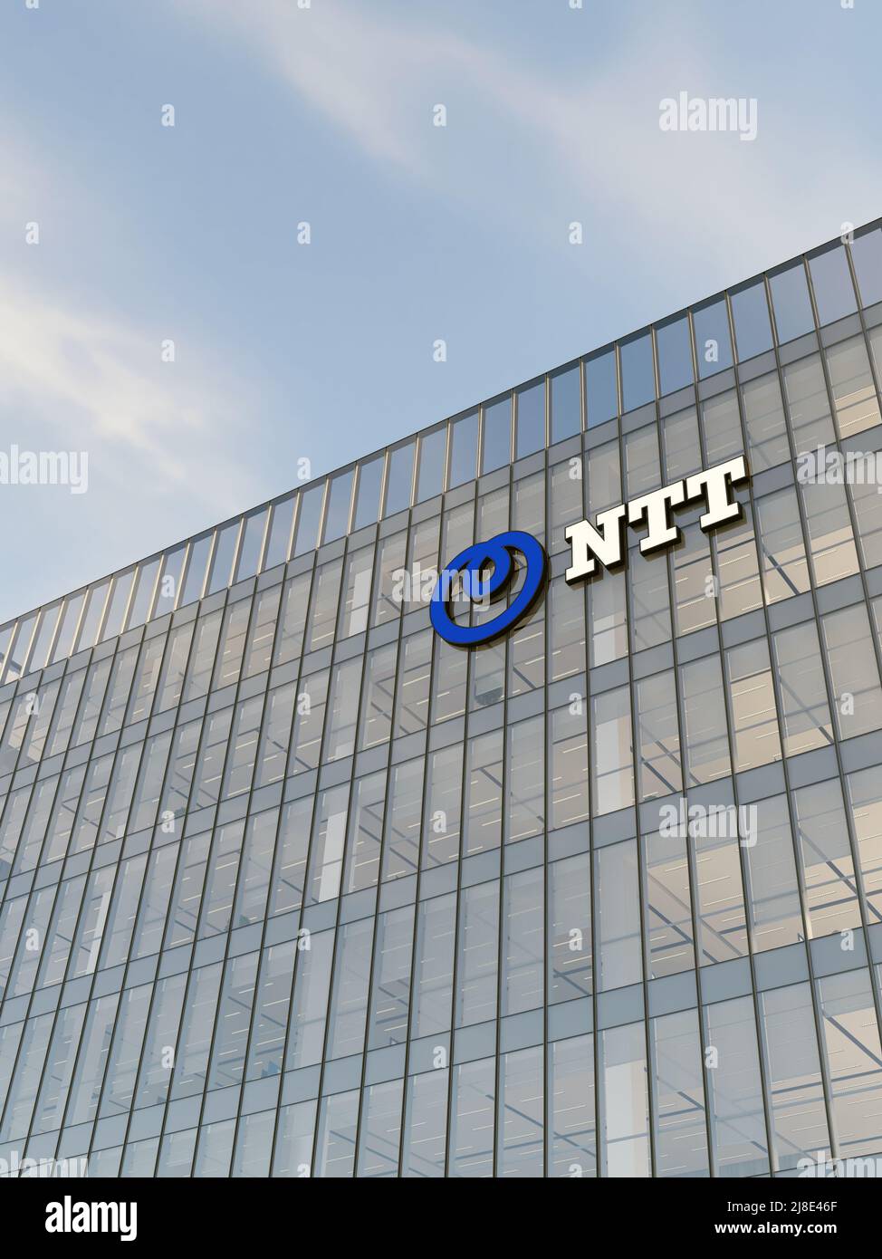 Tokyo, Japan. May 2, 2022. Editorial Use Only, 3D CGI. NTT Signage Logo ...