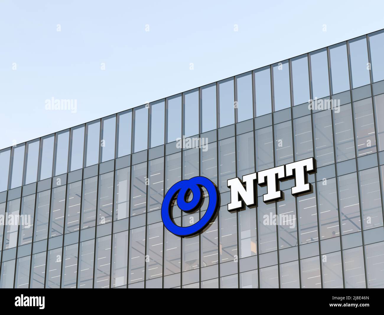Tokyo, Japan. May 2, 2022. Editorial Use Only, 3D CGI. NTT Signage Logo ...