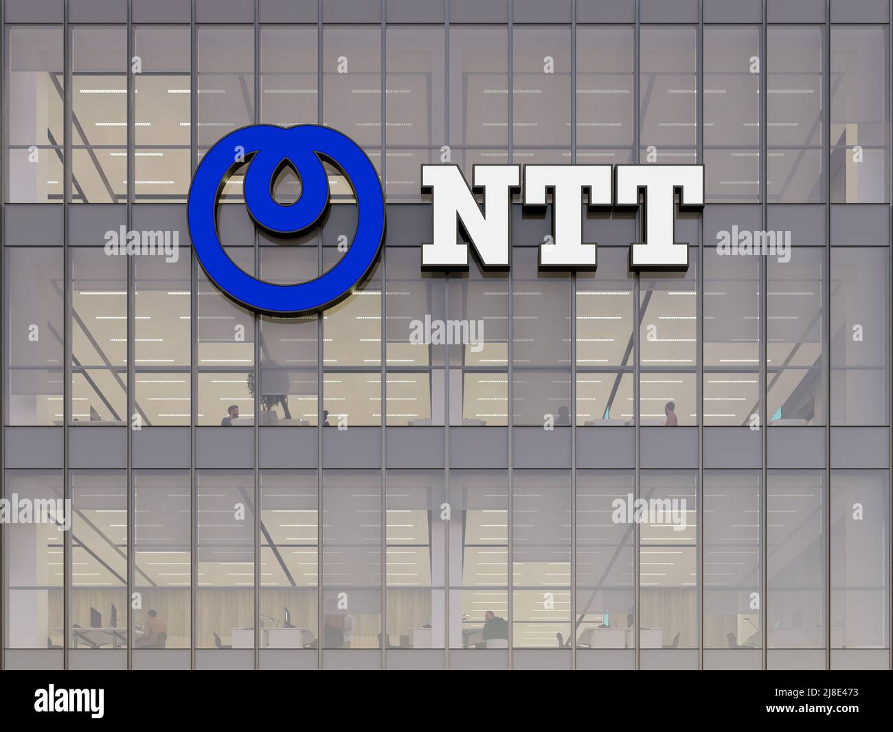 Tokyo, Japan. May 2, 2022. Editorial Use Only, 3D CGI. NTT Signage Logo ...