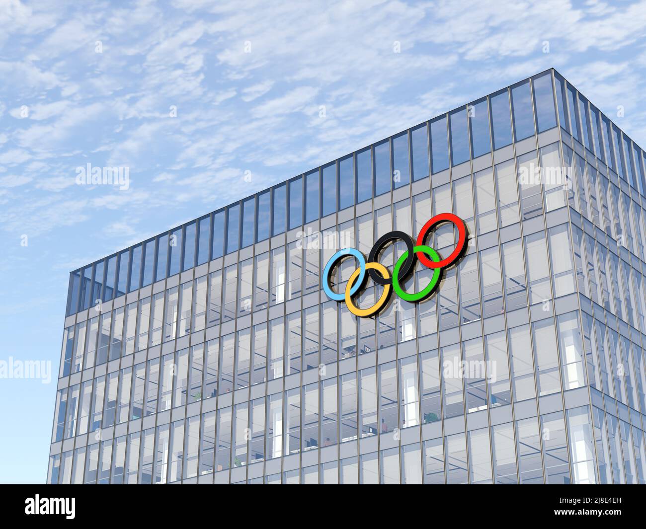 Lausanne, Switzerland. May 2, 2022. Editorial Use Only, 3D CGI. Olympic ...