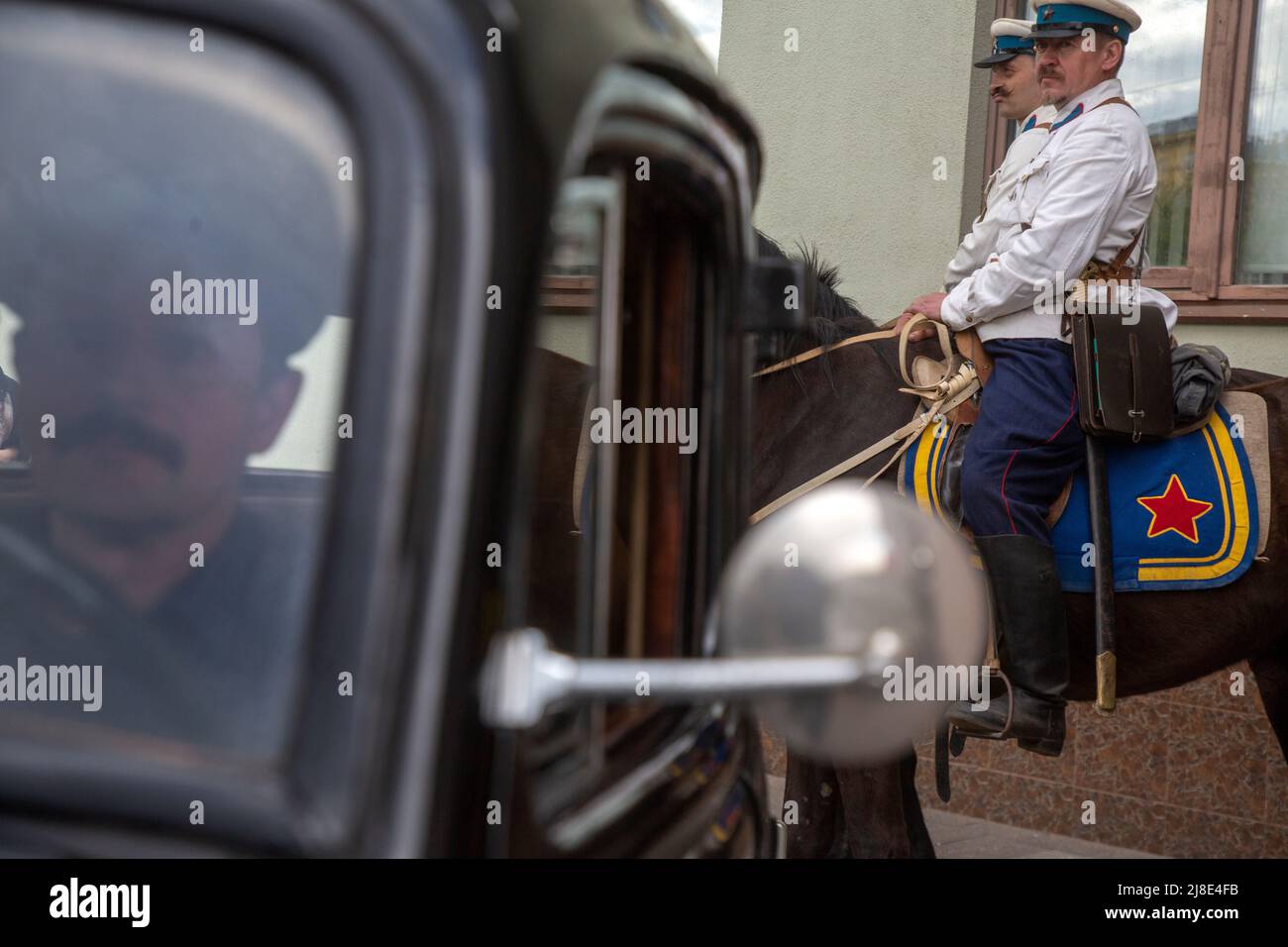 Moscow, Russia. 15th May, 2022. Men in police uniforms from the 1930s ...