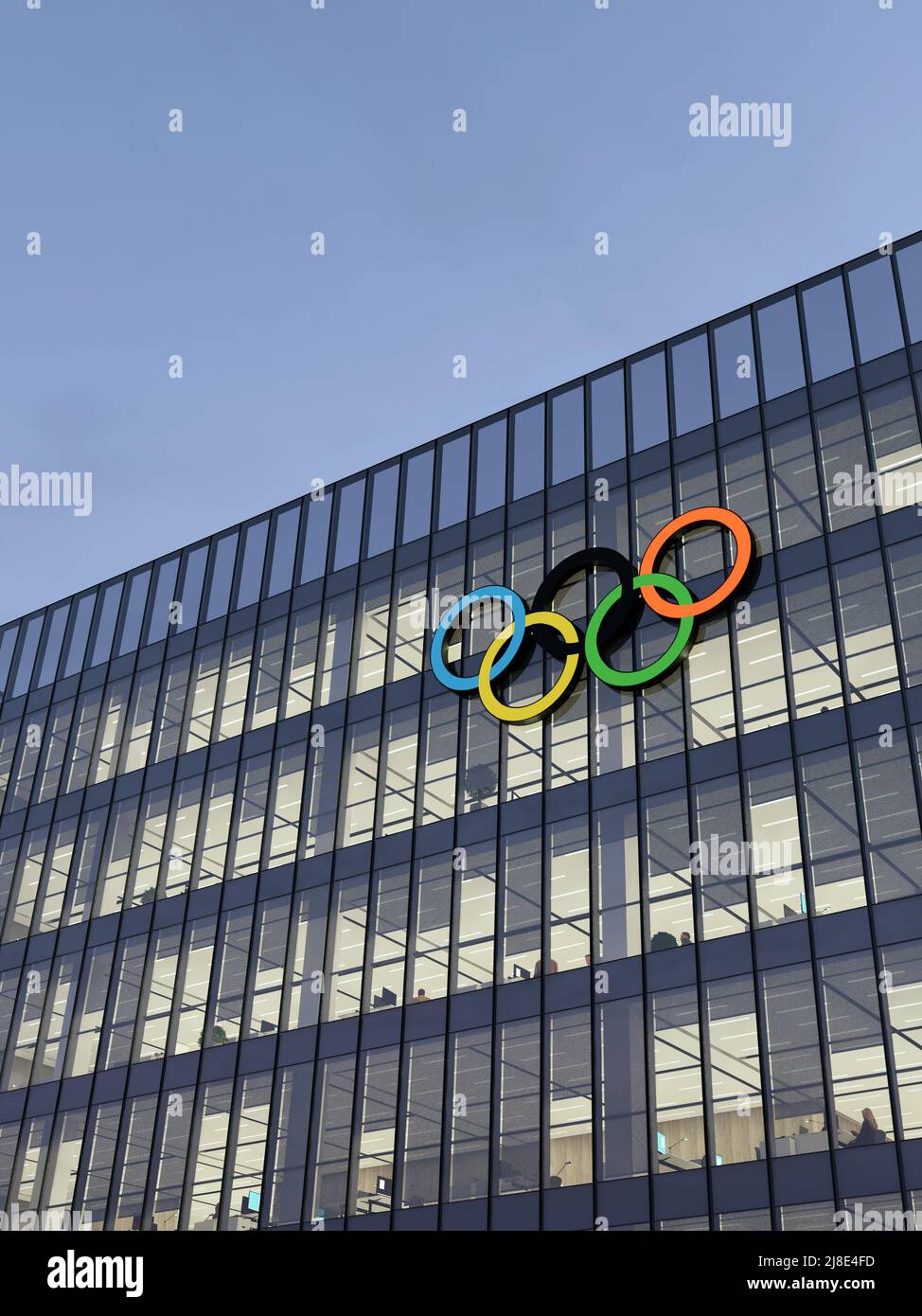Lausanne, Switzerland. May 2, 2022. Editorial Use Only, 3D CGI. Olympic ...