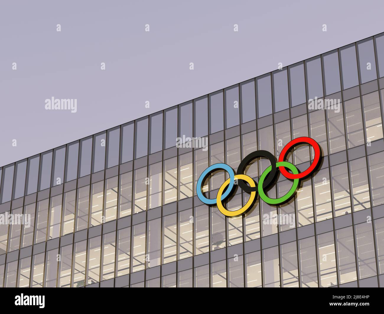 Lausanne, Switzerland. May 2, 2022. Editorial Use Only, 3D CGI. Olympic ...